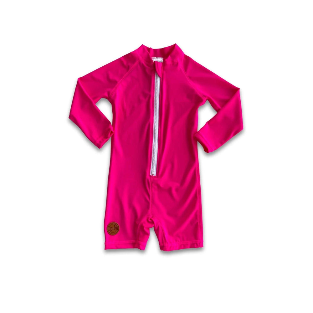 Kicky Swim - One Piece Rashguard Suit | Electric Pink (CLEARANCE) – My ...